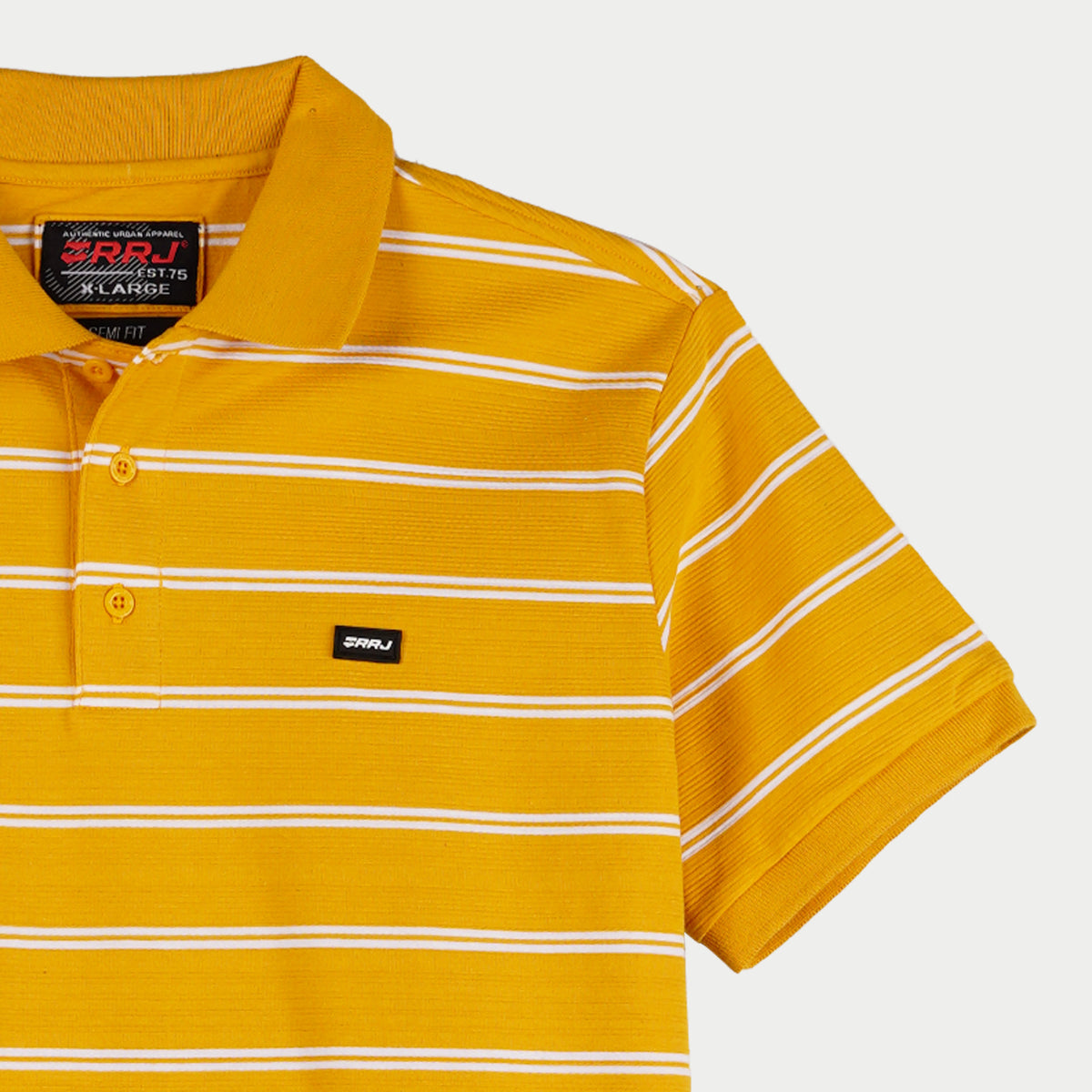 RRJ Men's Basic Collared Semibody Fitting Missed Lycra Fabric 99974 (A ...